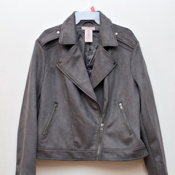 Philosophy | Jackets & Coats | Philosophy Womens Faux Suede Moto Jacket | Poshmark